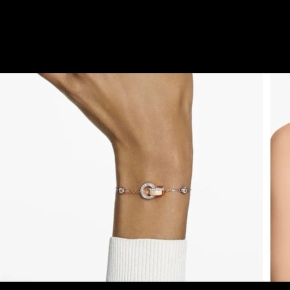 Swarovski | Jewelry | Dextera Bracelet Interlocking Loop White Rose ...